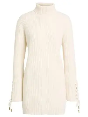 Max Mara Ghinea Ribbed Wool And Cashmere-blend Turtleneck Mini Dress - Ivory