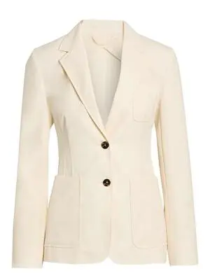 Max Mara Abetaia Cotton-Twill Blazer Ivory