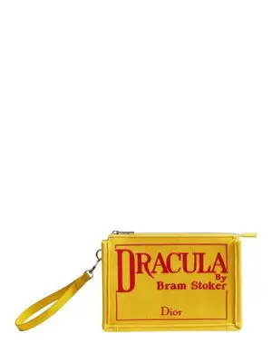 Dior A5 Dracula Triangle Pouch - Yellow/red