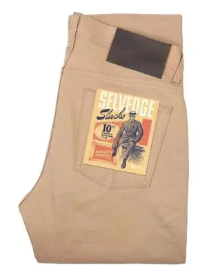 Naked & Famous Denim Weird Guy Selvedge Slacks Trousers - Neutrals