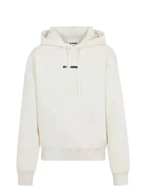 JIL SANDER Logo-detail Hoodie - Neutrals