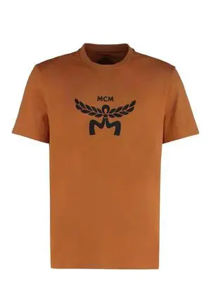 Mcm Logo-detail Crew Neck T-shirt - Brown