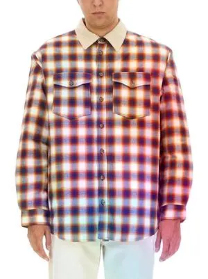 MARANT Steeve Check Overshirt - Orange