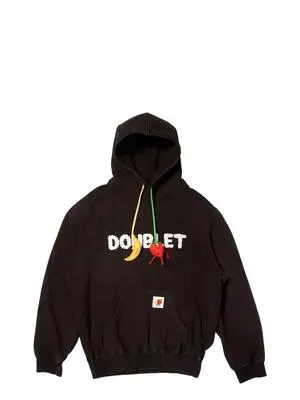 DOUBLET Fruit-appliqué Cotton Hoodie - Brown