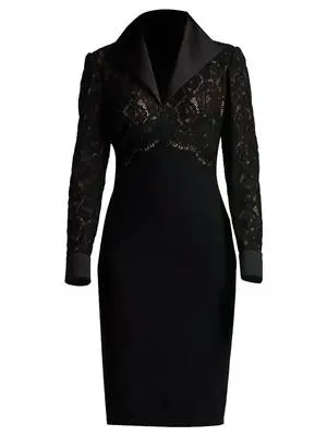 Tadashi Shoji Deacon Lace Midi Dress - Black