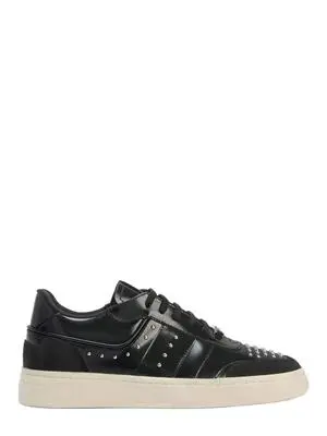 GIUSEPPE ZANOTTI Studded Leather Sneakers - Black