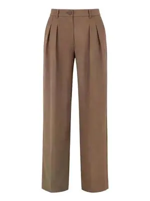 Armani Exchange Pleated Trousers With Belt Loops - Brown