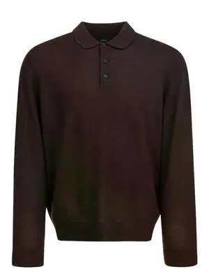 Vince Merino Wool Polo Shirt - Brown