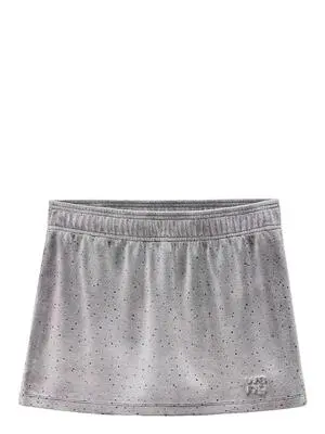 Alexander Wang Crystal-embellished Velour Skort - Grey