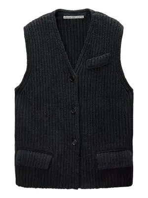 Alexander Wang Pocket V-neck Sweater Vest - Grey
