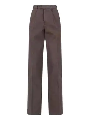 BRIGLIA 1949 Buttoned Pleated Trousers - Brown