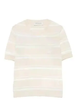 ERMANNO FIRENZE Striped Short-sleeve T-shirt - Neutrals