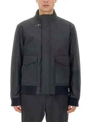 FAY Bomber Jacket With Front Flap Pockets - Grey