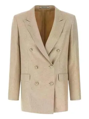Tagliatore Jasmine Double-Breasted Blazer With Peak Lapels Neutrals
