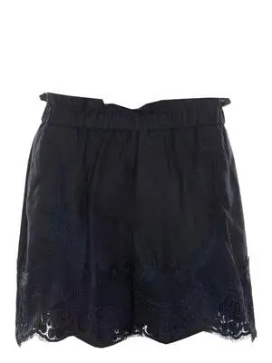TWINSET Floral-lace Shorts - Black