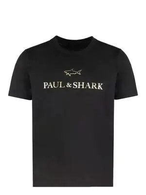 Paul & Shark Logo-print Cotton T-shirt - Black