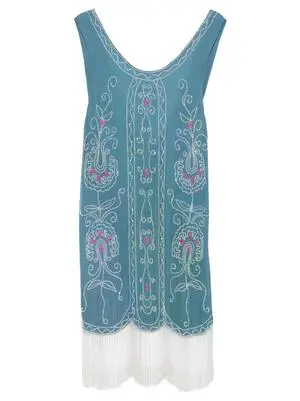 BODE Beaded-embellishment Midi Dress - Blue