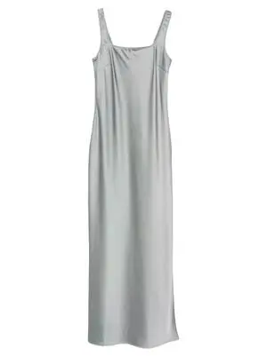 MANUEL RITZ Maxi Dress With Square Neck - Grey