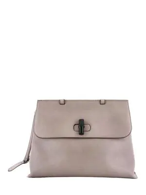 Gucci Bamboo Daily Top Handle Large Satchel - Grey