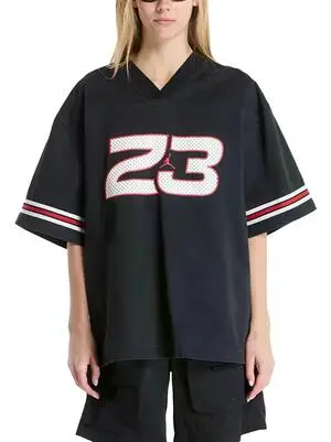 JORDAN Flight V-neck Jersey Top - Black