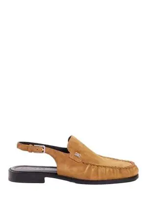 Sandro Suede Loafers With Buckle Detail - Neutrals