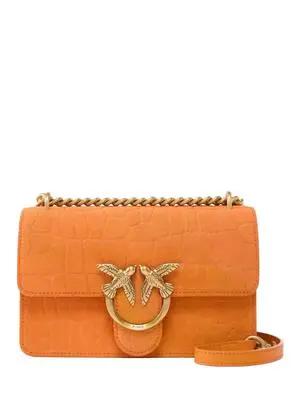 Pinko Mini Love Crocodile-effect Leather Crossbody Bag - Orange