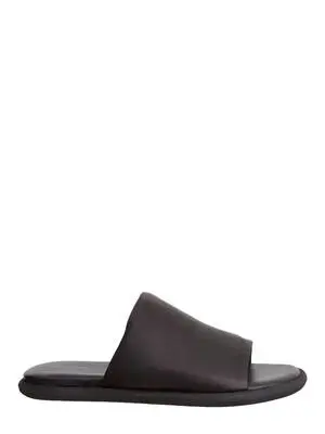 PURO Leather Flat Slide - Brown