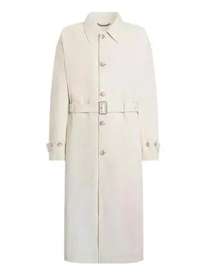 Dolce & Gabbana Cotton-linen Button Detailed Trench Coat - Neutrals
