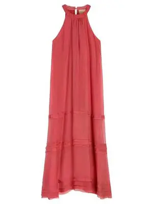 Momoni Ruffled Tie-detailed Maxi Dress - Red