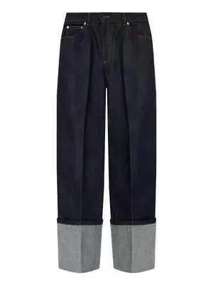 Givenchy Wide-leg Jeans With Cuffed Hem - Blue