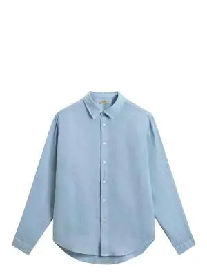 Woolrich Garment-dyed Linen Shirt - Blue