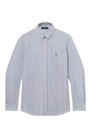 Brooks Brothers Logo-embroidered Button-down Shirt - Blue