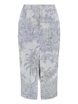Lorena Antoniazzi Slit Floral Print Skirt - Grey