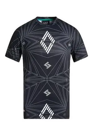 EA7 T-shirt Size Recycled Polyester, Elastane - Black