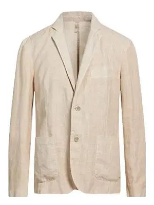 120% Lino Linen Single-Breasted Blazer Beige