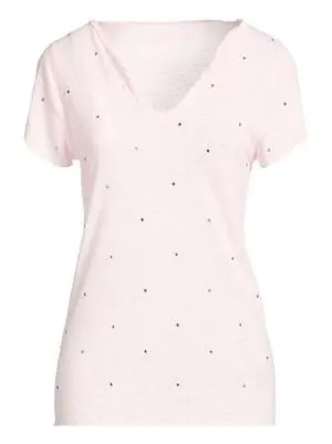 Zadig&Voltaire T-shirt In Light Linen, Modal, And Lyocell - Pink
