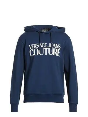 Versace Cotton Sweatshirt With Logo - Navy
