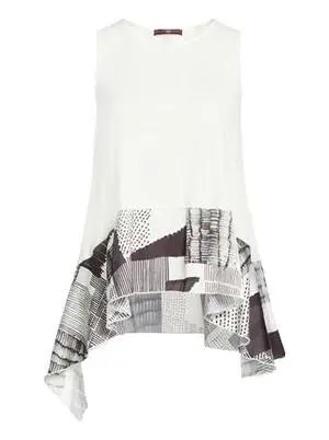 High Peplum Top - White