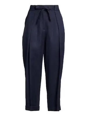 Peserico Tapered High Waisted Drawstring Pants - Blue
