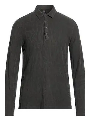 John Varvatos Man Polo Shirt Brown Size M Organic Cotton Grey