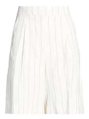 Peserico Striped Linen Blend Bermuda Shorts - Ivory