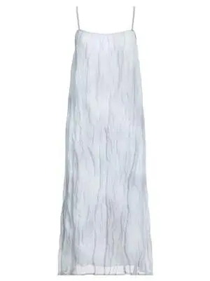Peserico Midi Dress In Cotton, Metallic Fiber, And Viscose - Blue