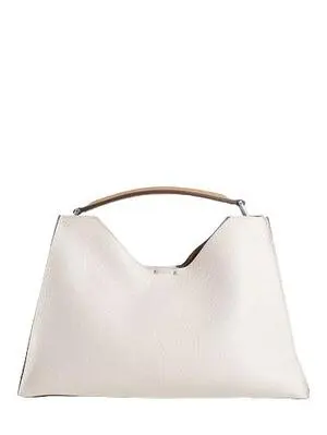 GIANNI CHIARINI Maxi Tote Bag In Pebbled Leather - White