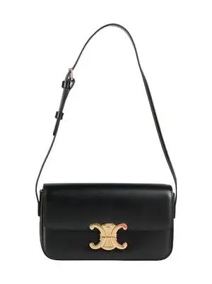 Celine Leather Flap Bag Black
