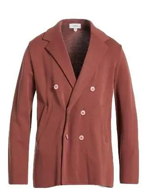 LARDINI Cotton Knitted Double-Breasted Blazer Red