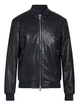 STREET LEATHERS Leather Bomber Jacket - Blue