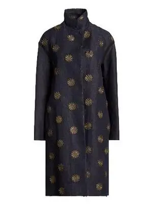 MOORER Cotton And Linen Overcoat - Blue