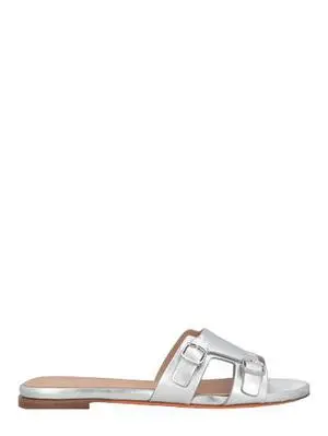 Santoni Leather Sandals - Silver