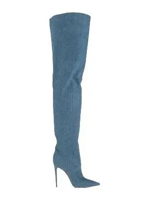LE SILLA Over-the-knee Denim Stiletto Boots - Blue