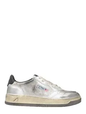 AUTRY Leather Low-Top Sneakers Silver